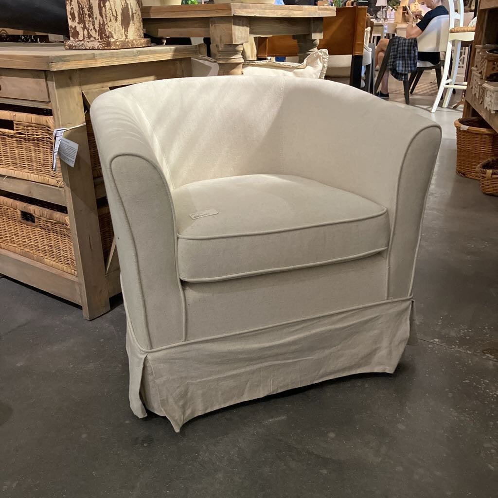 White Linen Club Chair – The Vintage Warehouse Online