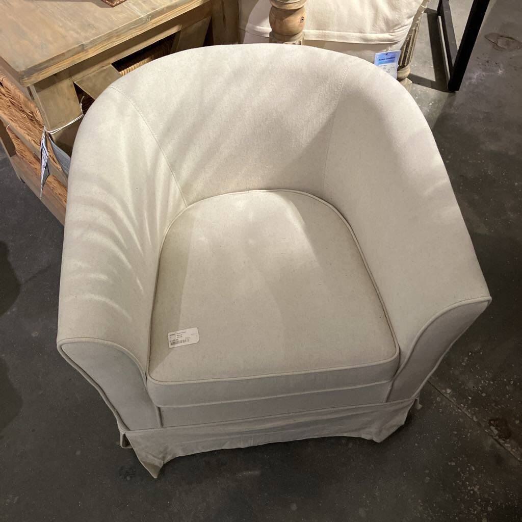 White Linen Club Chair – The Vintage Warehouse Online